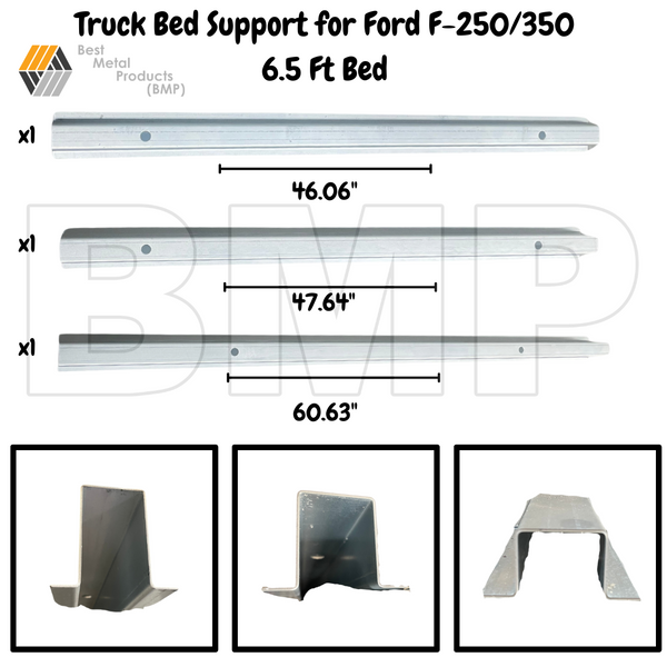 Truck Bed Support Rail 1999 - 2017 Ford Super Duty F-250, F-350 6.5ft ...