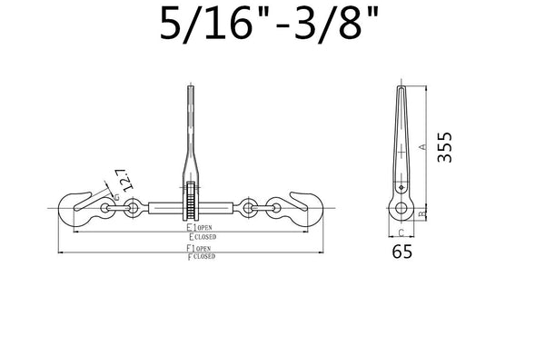 5/16–3/8 Ratcheting Load Binder – Heavy Duty, 5,400 lbs WLL – Best ...
